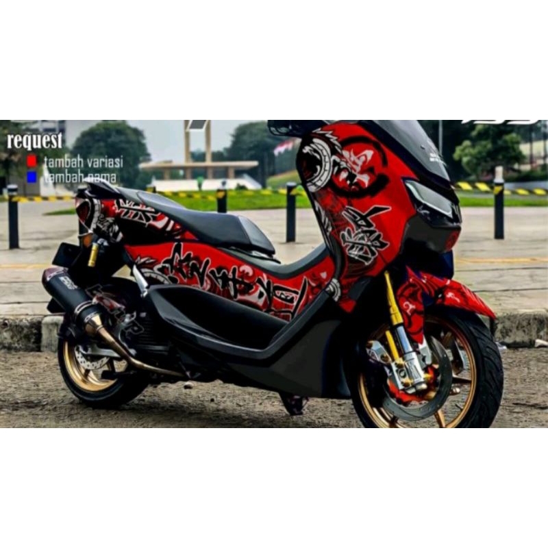 Jual stiker decal all new nmax full body motif kanji merah | Shopee ...