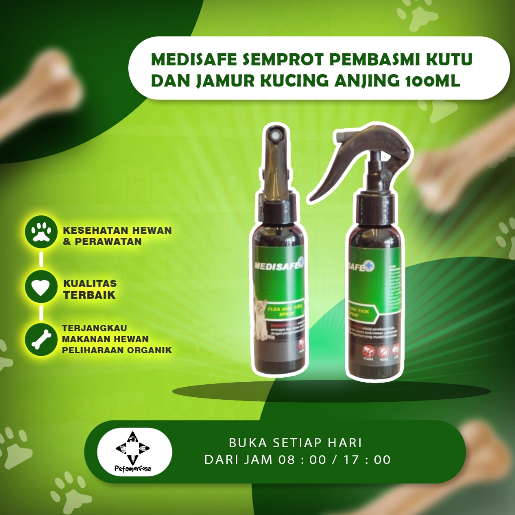 Jual MEDISAFE Semprot pembasmi kutu dan jamur kucing anjing 100ml ...