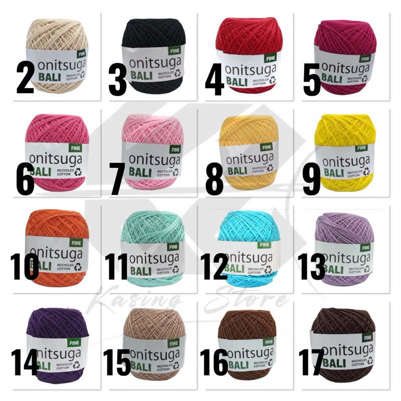 Jual [Kasing Store] Benang Rajut Katun Bali Onitsuga (Warna Polos ...