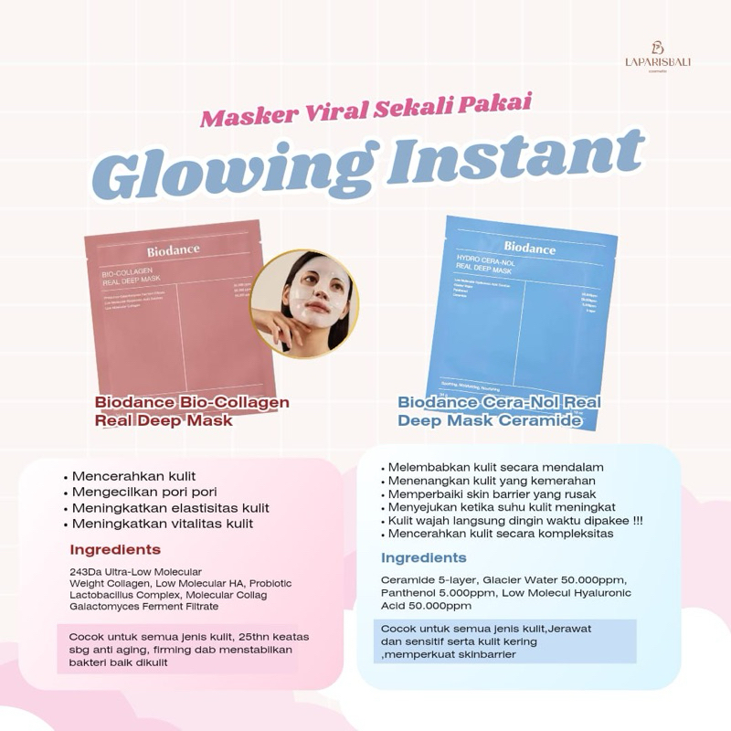Jual READY STOCK(GLASS SKIN INSTANT) BIODANCE BIO-COLLAGEN & CERA-NOL ...
