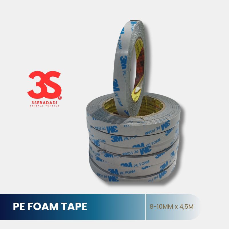Jual Double Foam Tape 3M 8-10mm x 4,5meter DOUBLE FOAM TAPE 3M TG / double foam tape abu 3M ...
