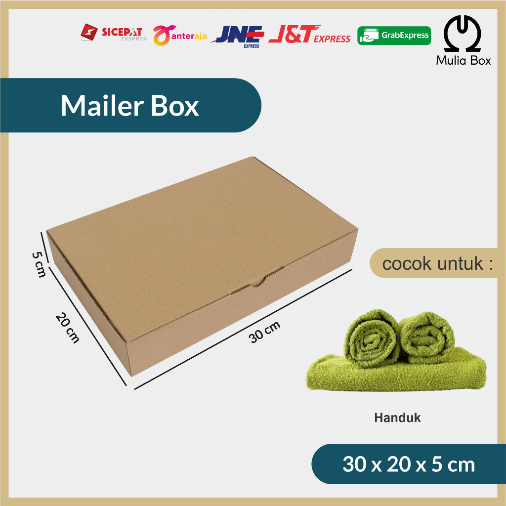 Jual Kardus Packing Mailer Box 30 x 20 x 5 cm Corrugated Die Cut Karton ...