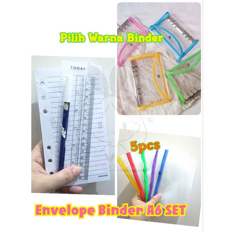 Jual PAKET LENGKAP A6 Binder Bening Glitter Envelope Amplop Warna FREE ...