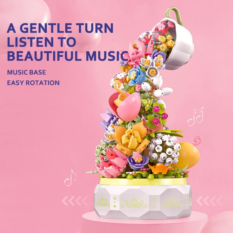 Jual Sembo 611050 Bricks Flower Music Box Dengan Lampu | Block Design ...