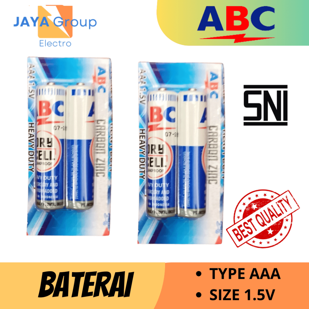 Jual BATERAI ABC BIRU AAA / A3 ISI 2 PCS | Shopee Indonesia