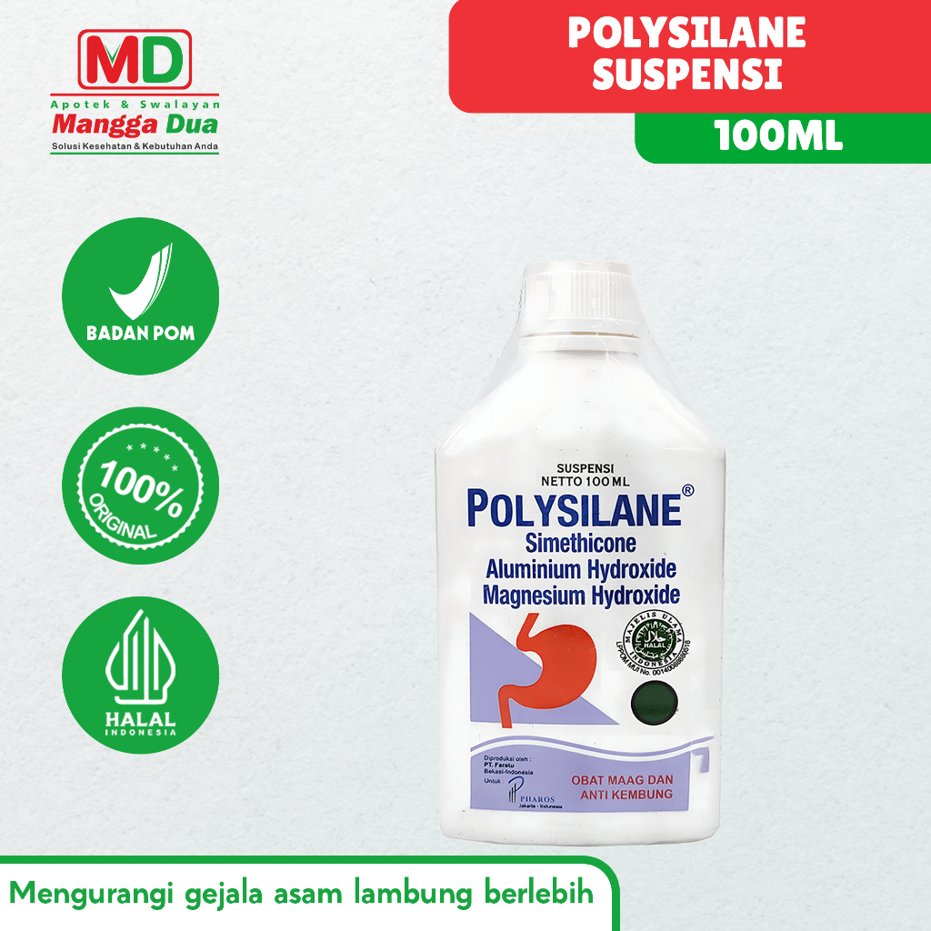Jual Polysilane Suspensi Isi 100ml Meredakan Gejala Asam Lambung ...