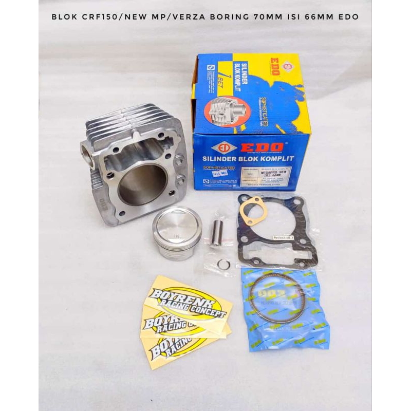Jual CYLINDER BLOCK CRF 150 / NEW MEGAPRO / VERZA BORE UP ISI PISTON 66 EDO - BOYRENK RACING ...