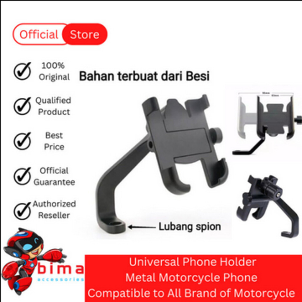 Jual Holder HP Handphone Motor Dari Besi Plat di Spion Motor Ojol Ojek ...