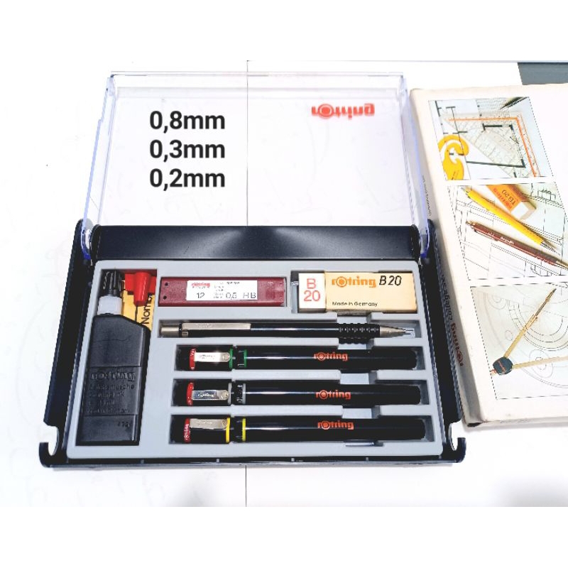 Jual Rotring Colege Set - rapido pen - rapido graph - technical pen ...