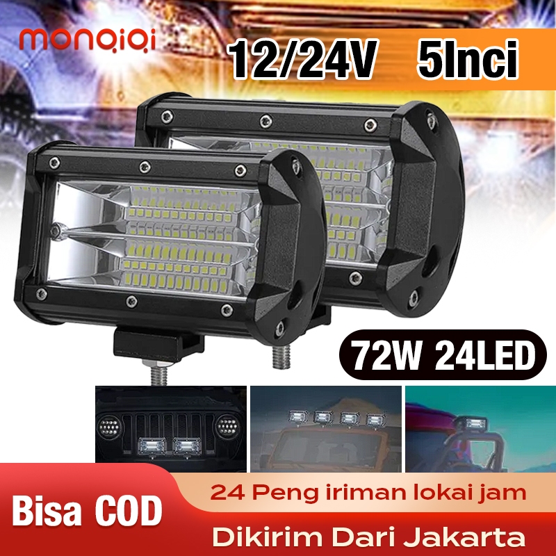 Jual Lampu Sorot LED CWL 24V 24 Mata 2 Lapis BAR CREE Truk Bus Canter ...