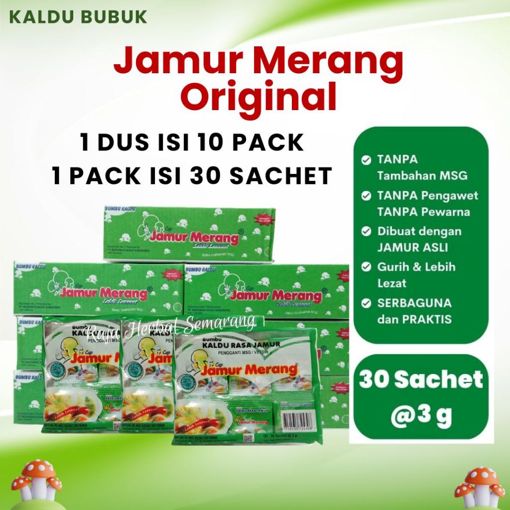 Jual Kaldu Bubuk Cap Jamur Merang Rasa Original Jamur 1 Dus Isi 10 Pack ...