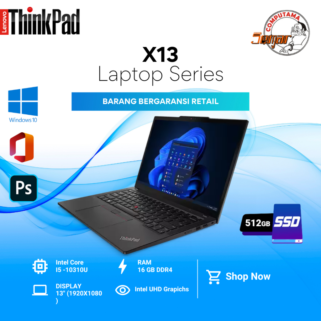 Jual Laptop Lenovo Thinkpad X13 Intel i5-10Gen FHD Touchscreen IPS ...