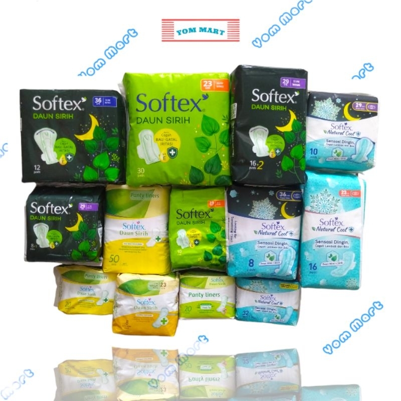 Jual SOFTEX PEMBALUT WANITA COMFORT SLIM, DAUN SIRIH, PANTYLINERS ...