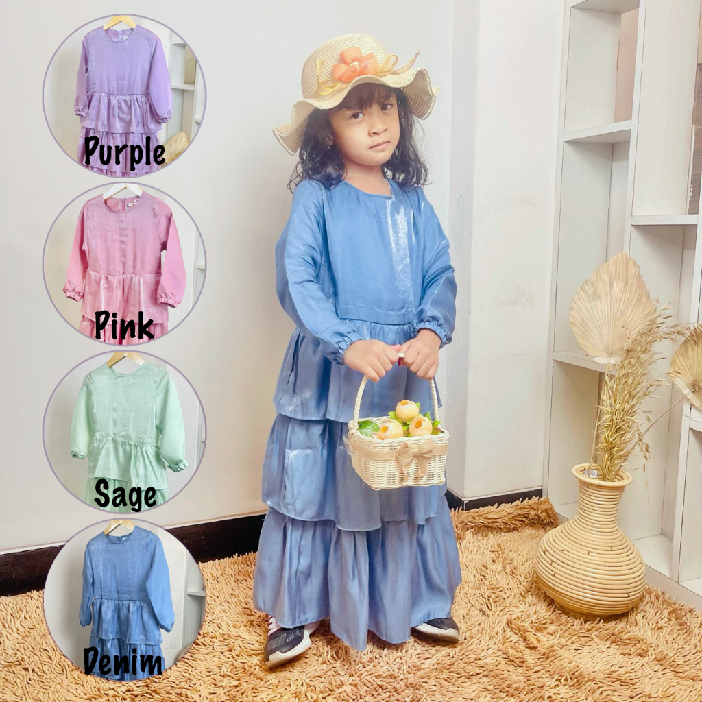 Jual Arny Series - Elme Gamis Shimer Anak Perempuan - Baju Muslim ...