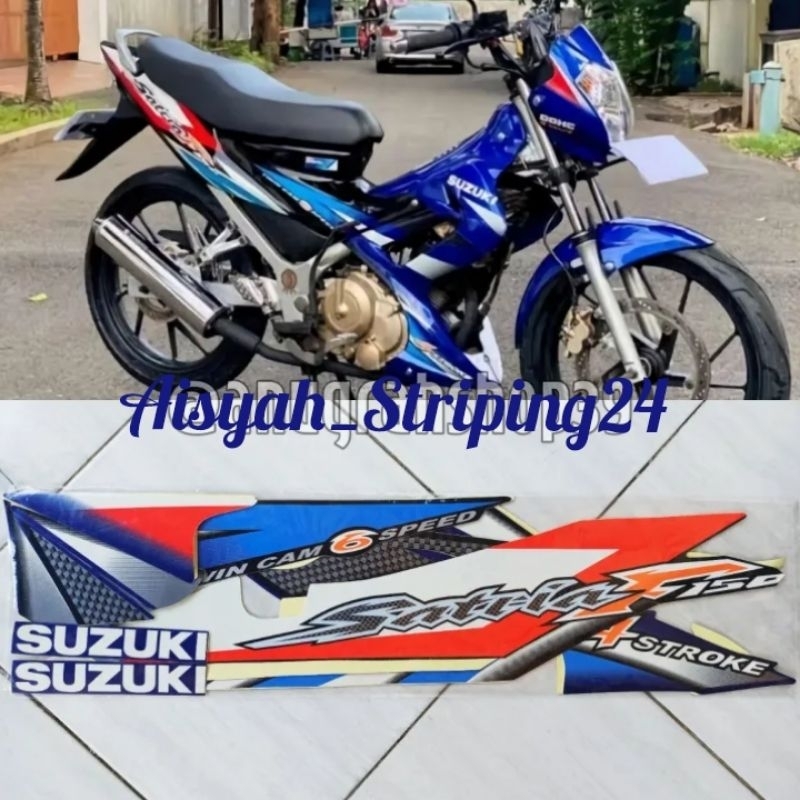 Jual Stiker sticker striping satria Fu Thailand biru hitam CBU engkel ...