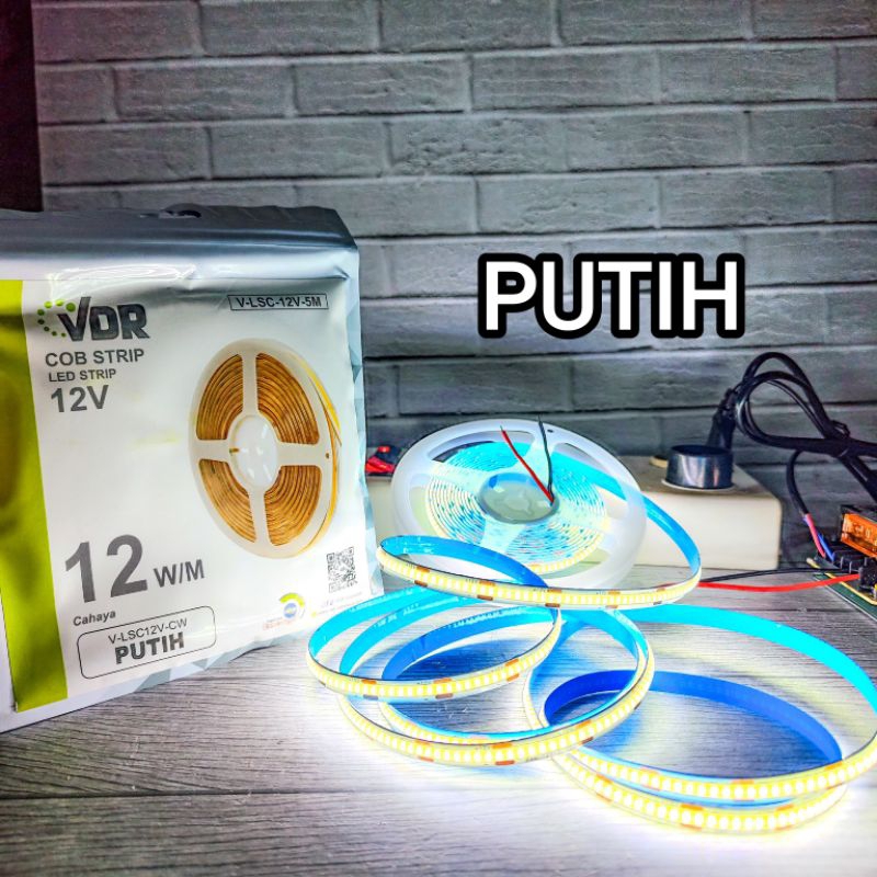 Jual VDR LED STRIP COB WARNA CAHAYA PUTIH / COOL WHITE / COOL DAYLIGHT ...