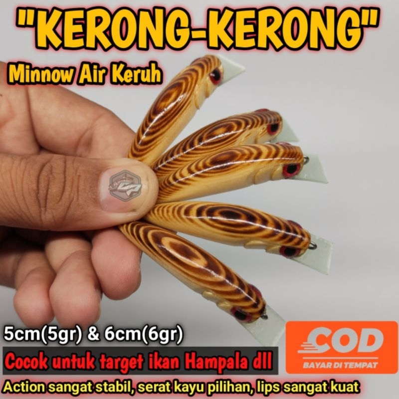 Jual Minnow Kerong / Minnow Kayu Untuk Air Keruh / Minnow Kerong-kerong / minnow kerong kerong ...