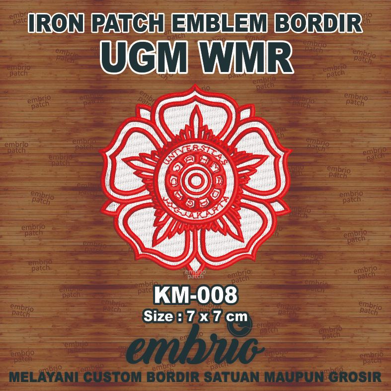 Jual KM-008 Emblem bordir logo UGM patches korsa Universitas Gadjah ...