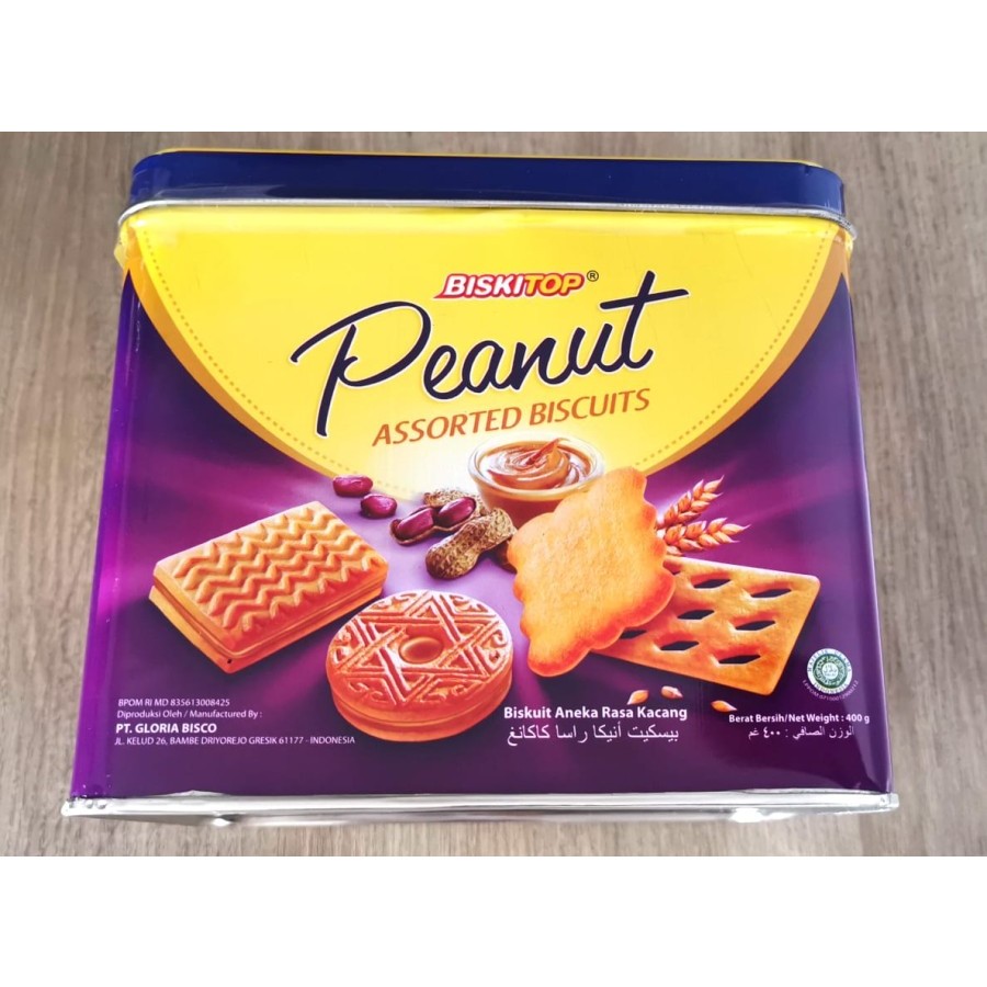 Jual BISKITOP - Peanut Biscuit / biskuit kacang kemasan kaleng 400gr ...