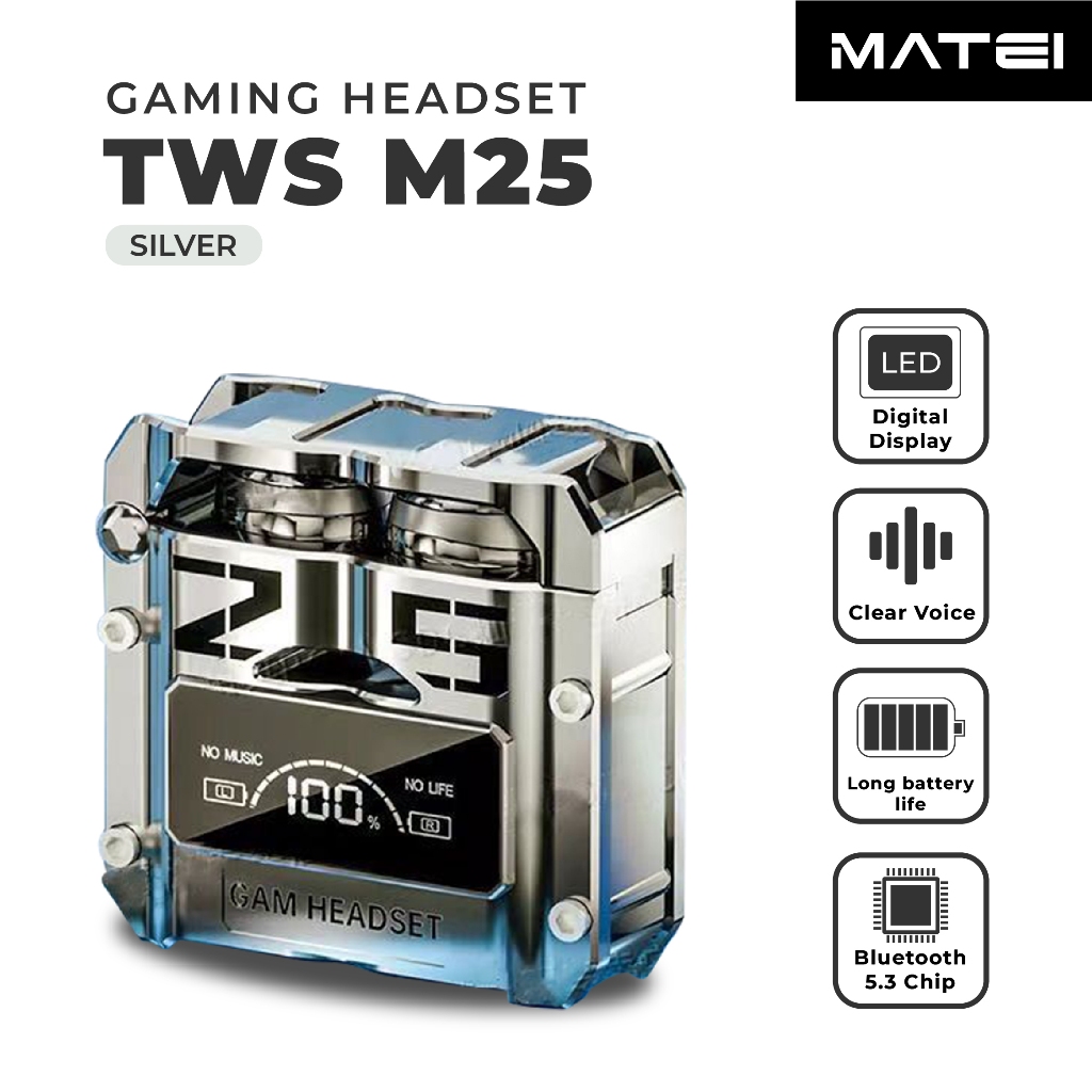Jual Matei Headset Bluetooth Gaming TWS M25 Earphones Bluetooth ...
