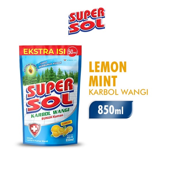 Jual Supersol Karbol Wangi Lemon 800ml Karbol 450 botol | Shopee Indonesia