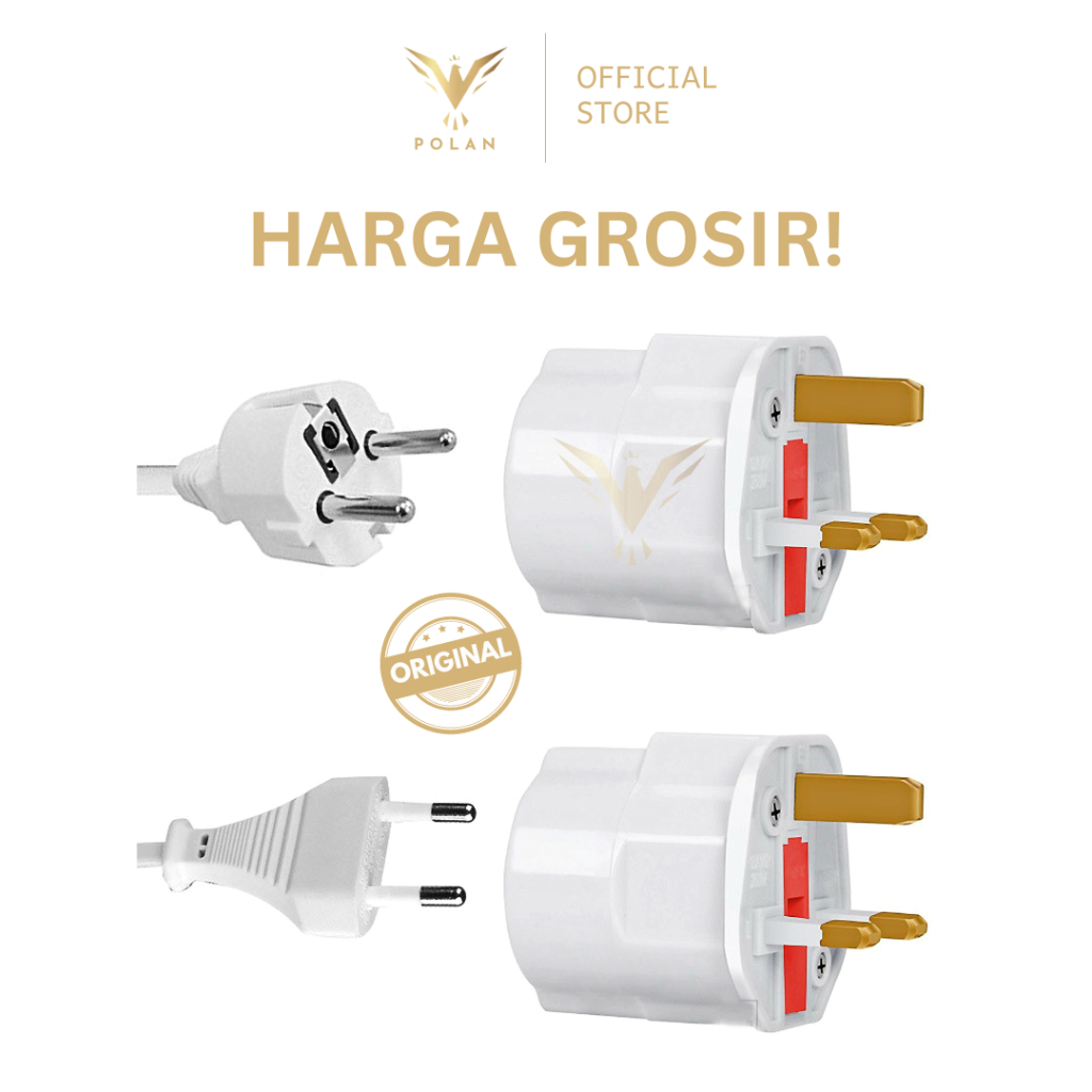 Jual COLOKAN LISTRIK KAKI 3 KE 2 MODEL UK TO EU TIPE G STOP KONTAK AC ...