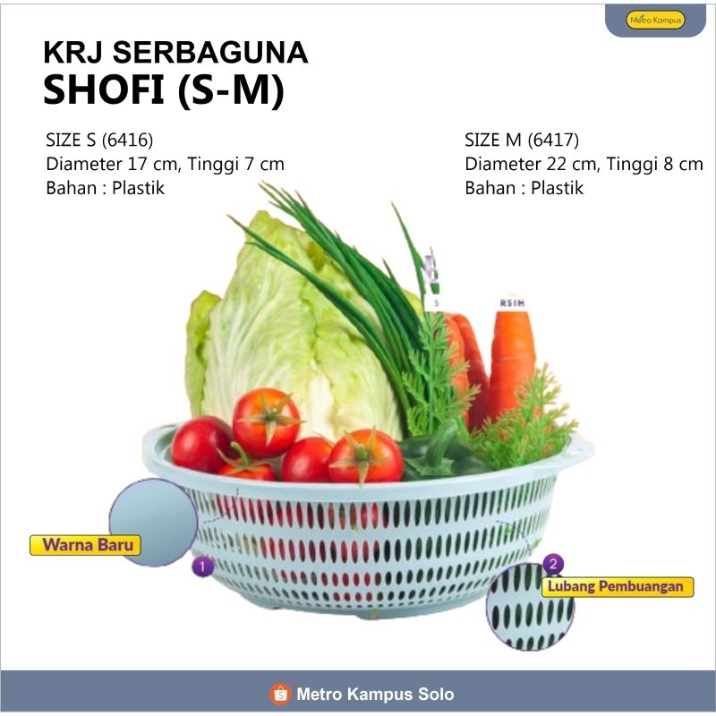 Jual Keranjang Serbaguna Hommy Shofi/Keranjang Buah/Keranjang Oval ...