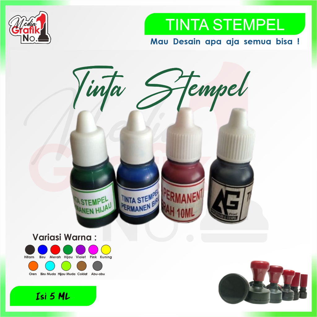 Jual Tinta Stempel Kertas Variasi Warna Ukuran 5 Ml | Shopee Indonesia