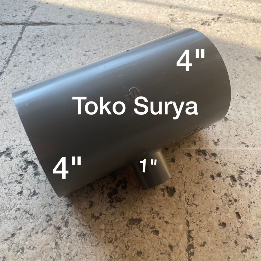 Jual TEE 4 X 1" inch 4 X3/4" dim AW PVC REDUCER TEE 4 X 1" 4 X 3/4" VERLOP TEE PVC TEBAL SEKALI ...