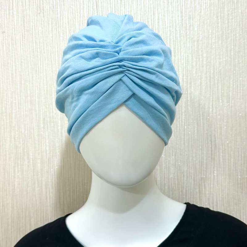 Jual Turban Hijab Instan Instant Fashion Wanita QQinian Warna Biru ...