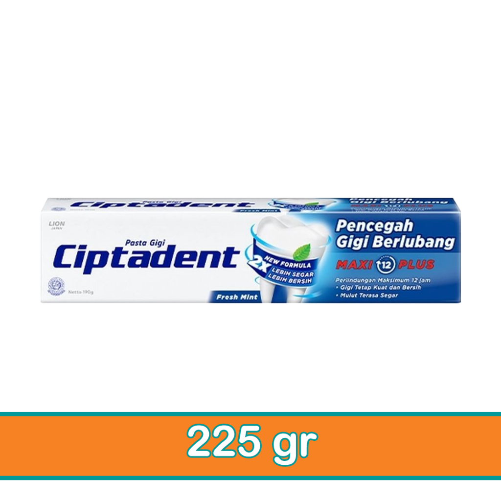 Jual Ciptadent maxi plus fresh mint toothpaste 225 gr | Shopee Indonesia