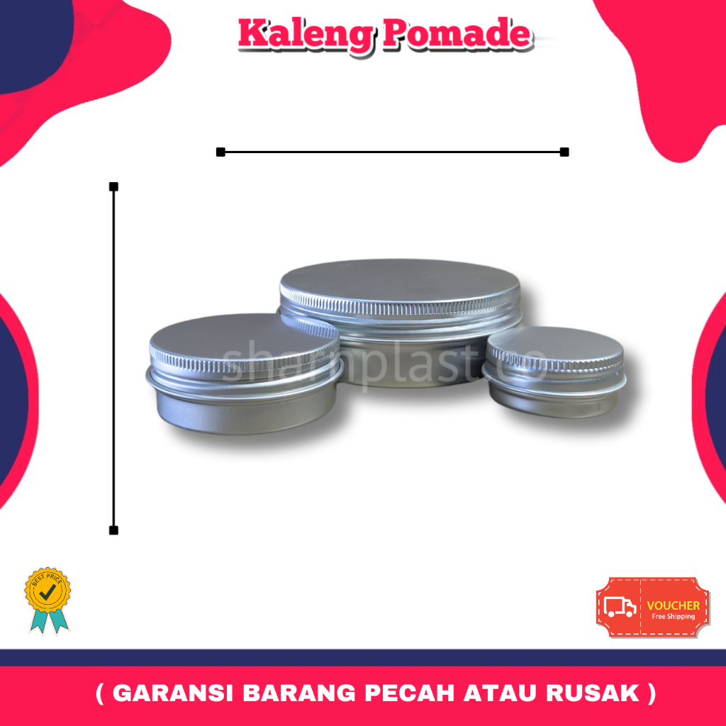 Jual Pot Pomade Aluminium 15gr 30gr 60gr 100gr Tin Can | Kaleng Pomade ...