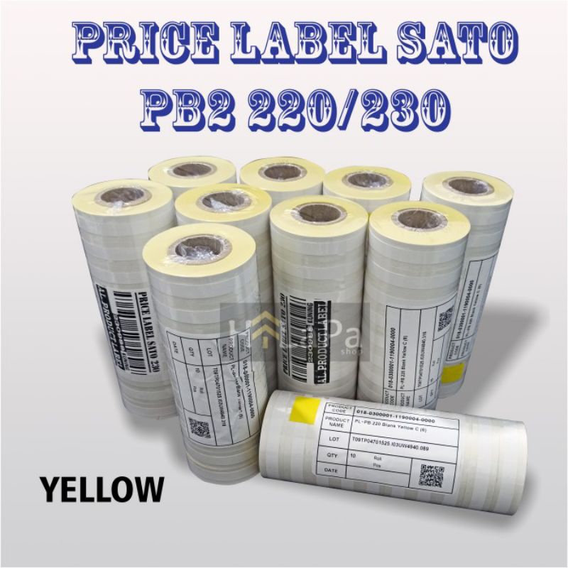 Jual Price Label SATO PB2 220/230 / Sticker Harga SATO ORIGINAL Kuning | Shopee Indonesia