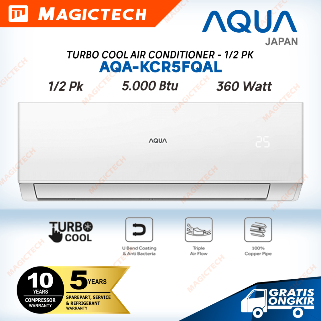 Jual AC AQUA 1/2 PK (0.5 PK) AQA-KCR5fQDL/5FQAL / KCR5AHQ / 5FQA TURBO ...