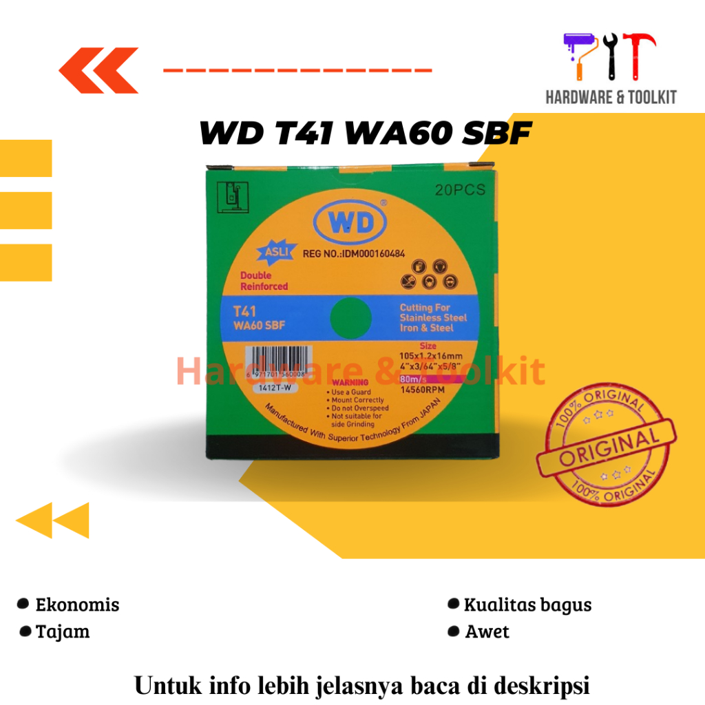 Jual Batu Gurinda Potong WD Tipis 4" Mata Gerinda WD Tipis T41 Wa60 SBF ...