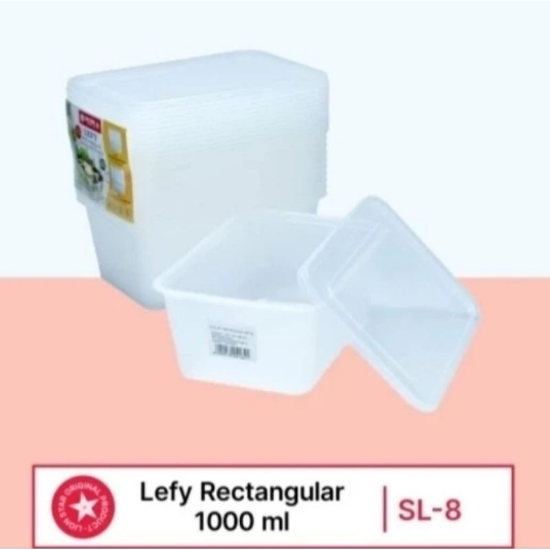 Jual Lion Star Set Kotak Makan Segi / Rectangular Lefy 1000ml x 12 Pcs ...