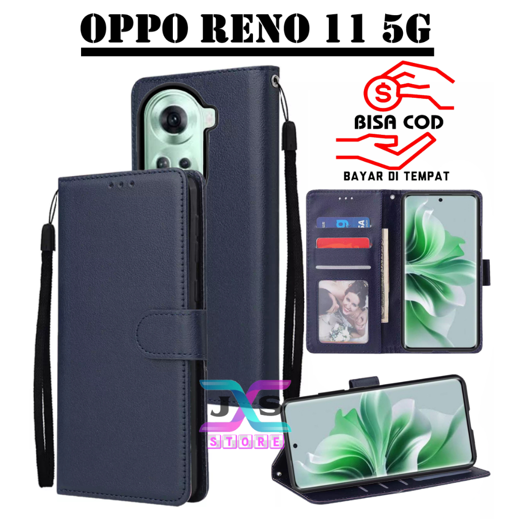 Jual flip case wallet OPPO RENO 11 5G cover leather case standing buka ...