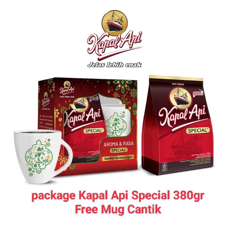 Jual Kopi Kapal Api Special 380gr ( Free Mug Cantik ) | Shopee Indonesia