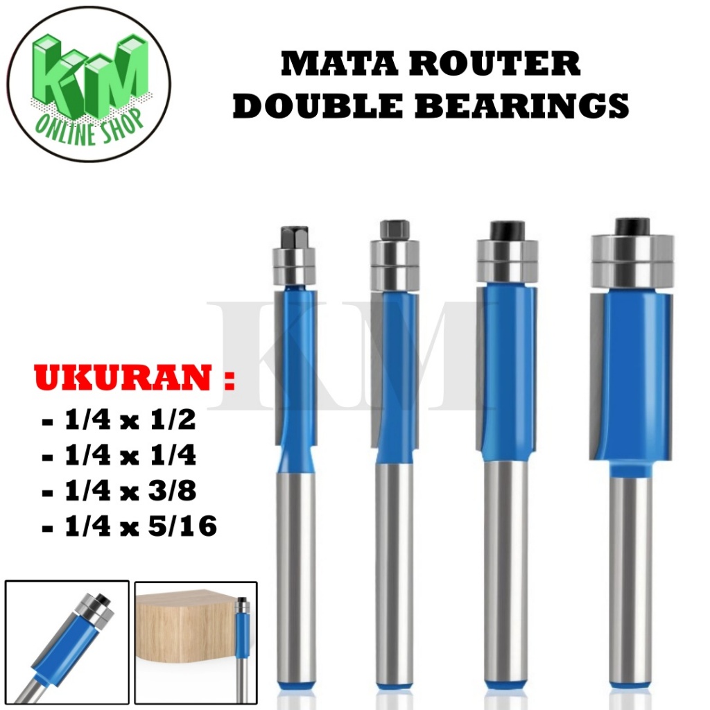 Jual Mata Router Trimmer HPL Profil Kayu Double Bearing 6mm 8mm 9mm ...