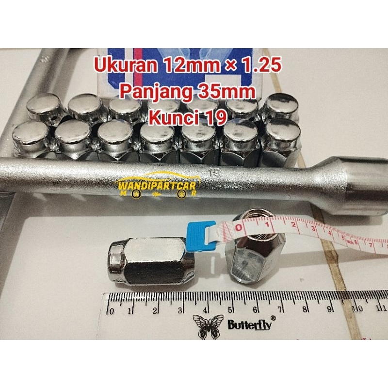 Jual MUR BAUT RODA RACING LUG NUT 12 X 1.25 KUNCI 19MM SUZUKI NISSAN ...