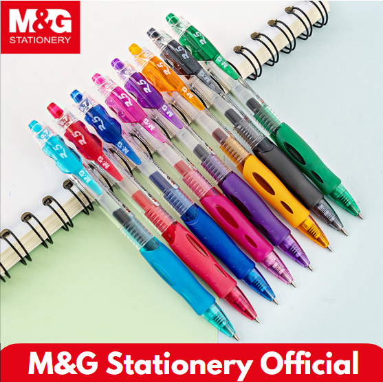 Jual M&G Pulpen Gel Retractable Gel Pen 8 Warna 0.7 mm Black Green ...