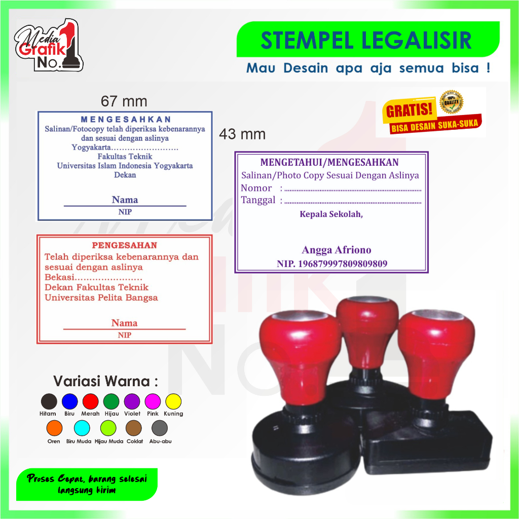 Jual COD Stempel Legalisir Ijazah / Stampel Sekolah Legalisir / Stenpel ...