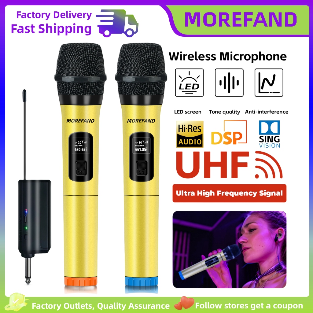 Jual Mikrofon mic Mikrofon Wireless Microphone Alat penerima mikrofon profesional mikrofon uhf ...