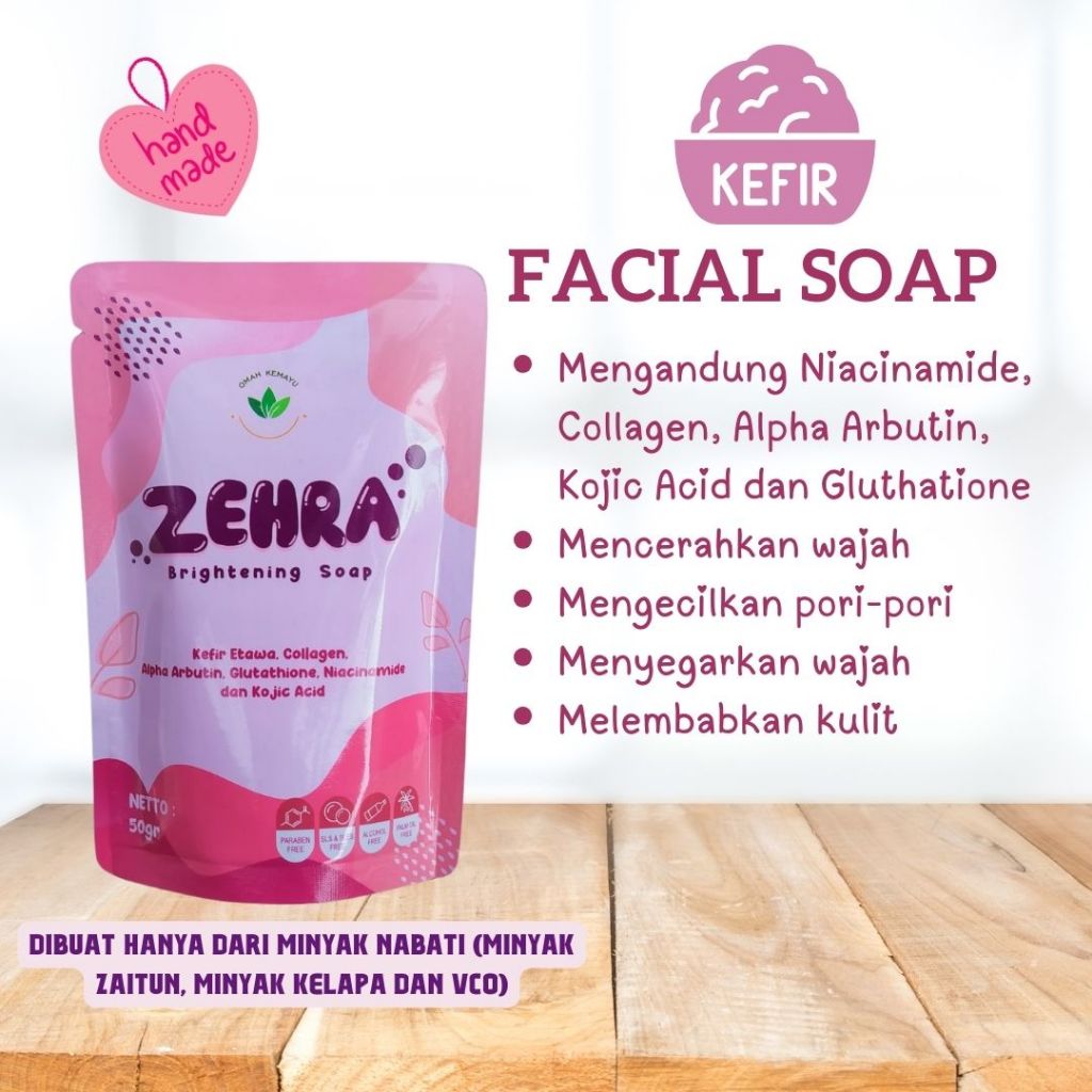Jual New Brightening Natural Soap, Zehra Brightening Soap, Sabun Kefir ...