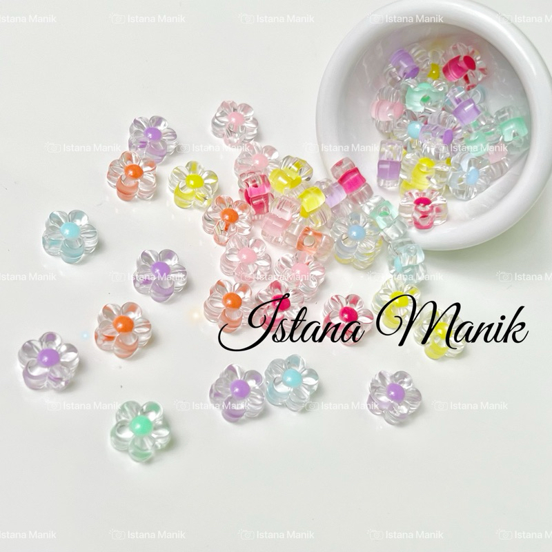 Jual Manik mote acrylic Doff / Clear Love bintang kupu bunga 15gr ...