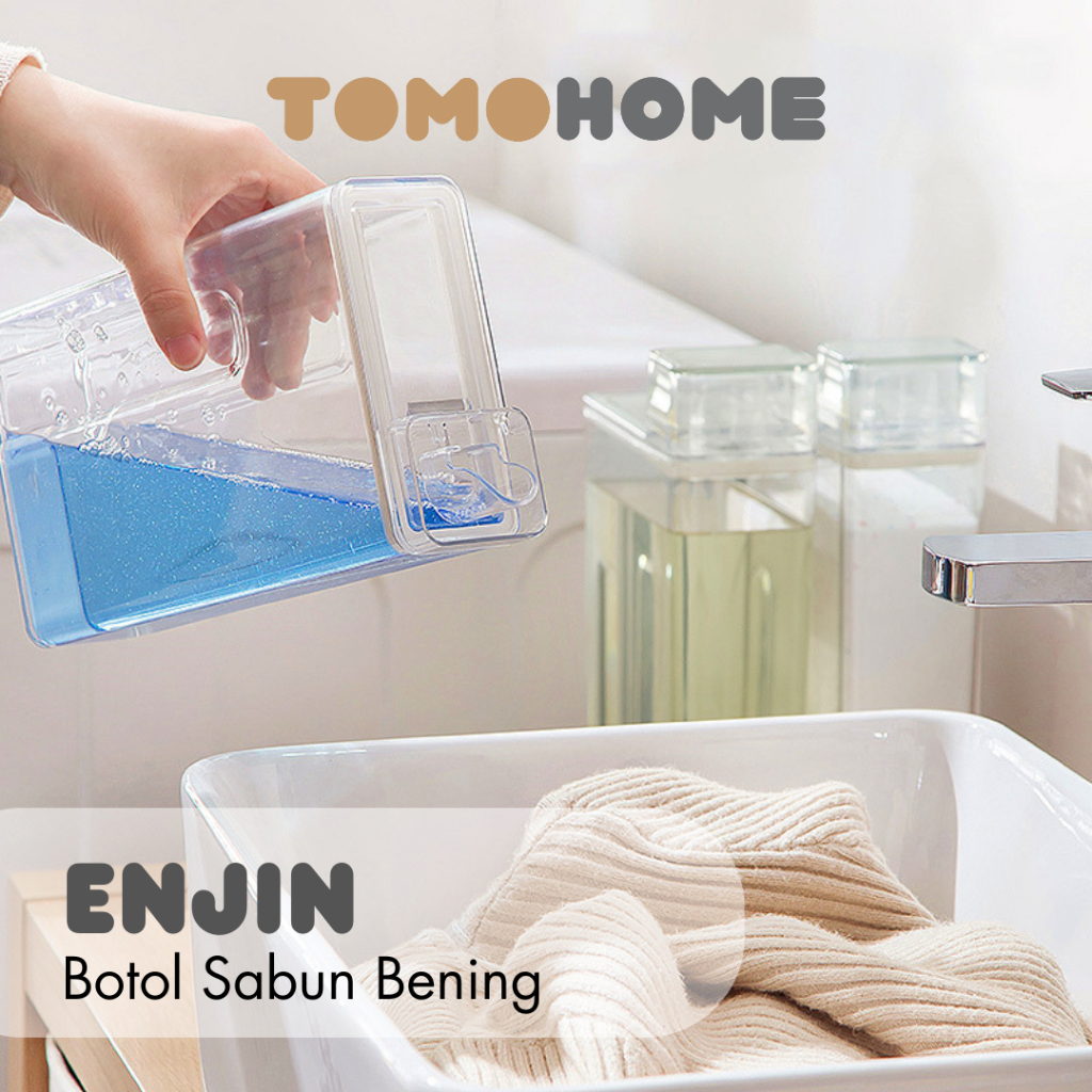 Jual TOMO - ENJIN Dispenser Ditergen Bening Botol Simpan Sabun Estetis ...