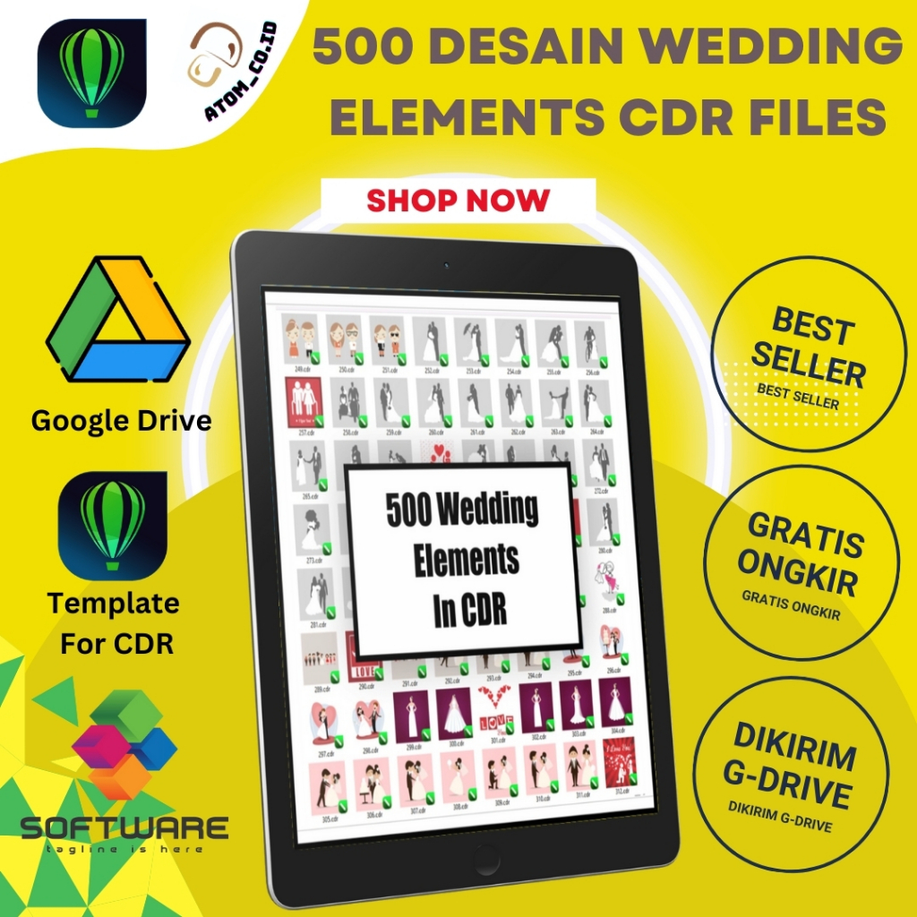 Jual 500 Desain Wedding Elements CorelDraw | Shopee Indonesia