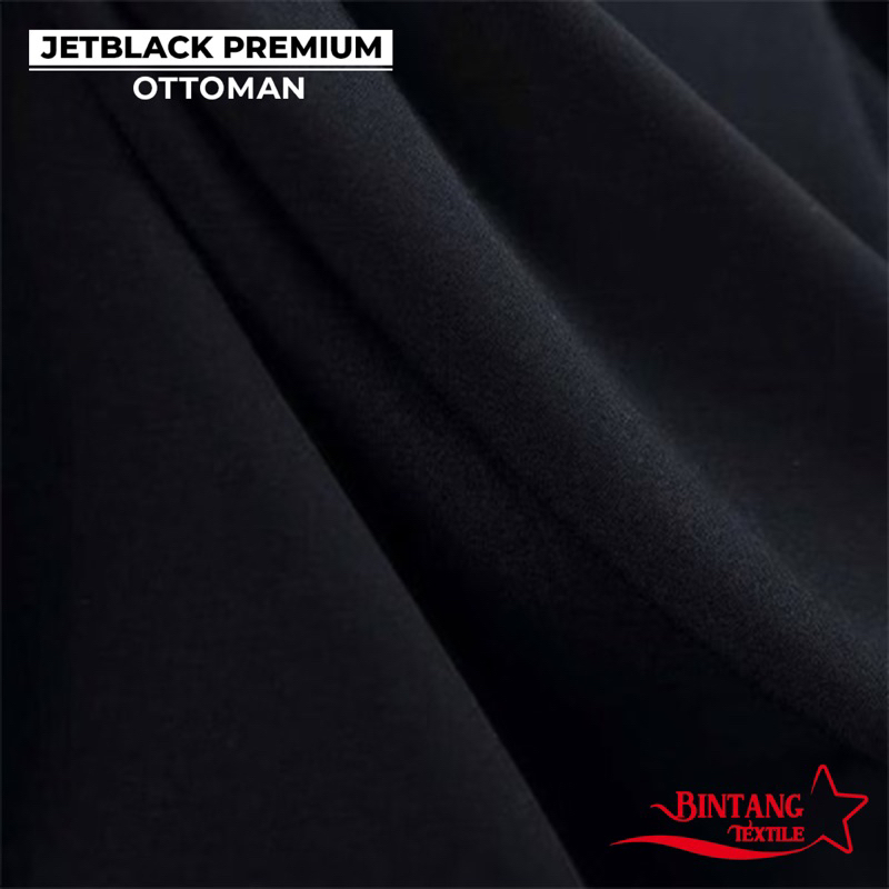 Jual Kain Bahan Jetblack Ottoman untuk Abaya Premium Lebar 1.75meter ...