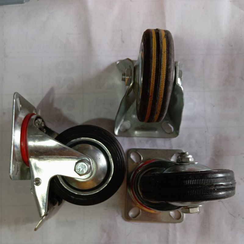 Jual Roda troli/Roda meja 3" hitam (hidup, mati, rem) | Shopee Indonesia