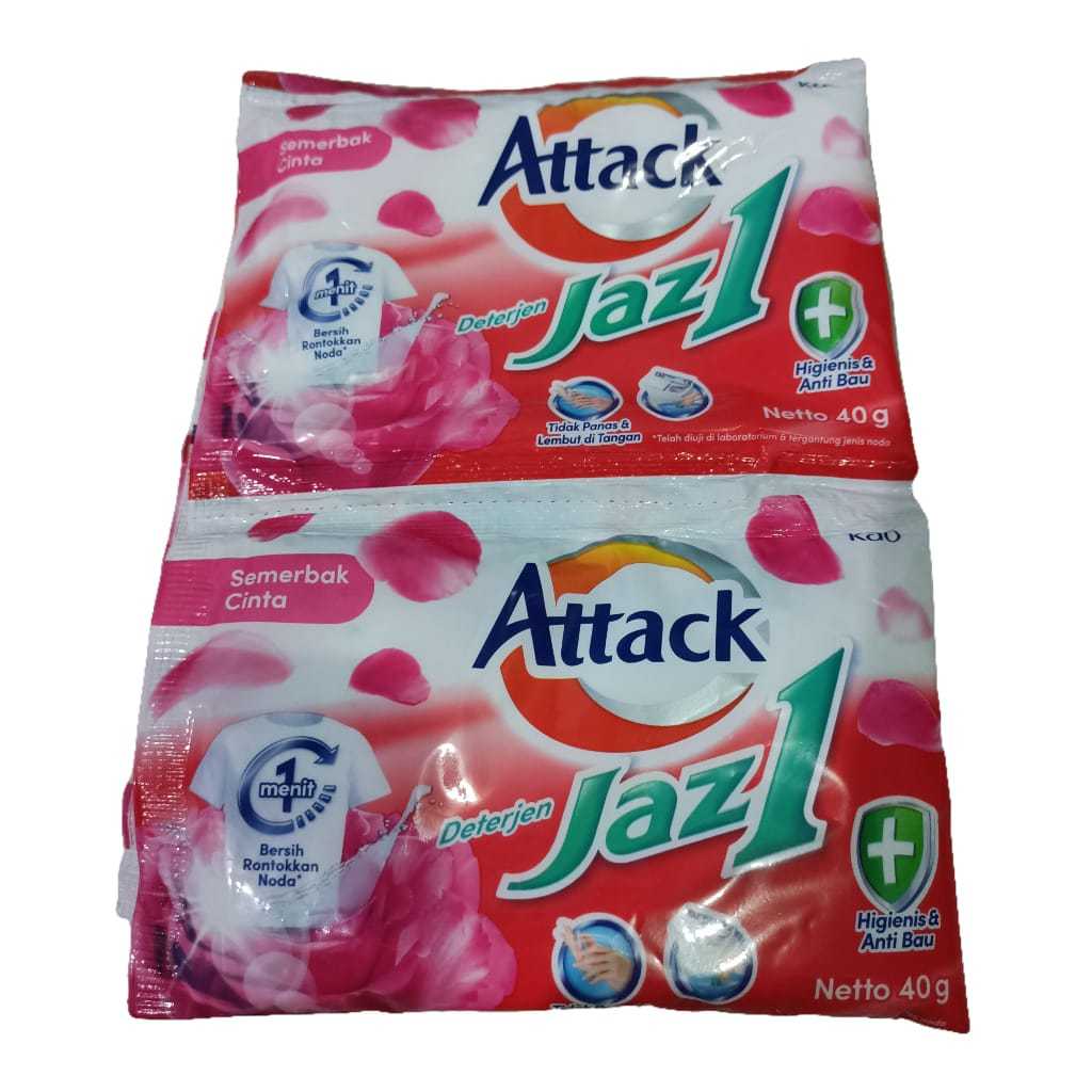 Jual KAO ATTACK DETERGENT POWDER JAZ 1 SEMERBAK CINTA 45/40g (6 Pcs) | Shopee Indonesia
